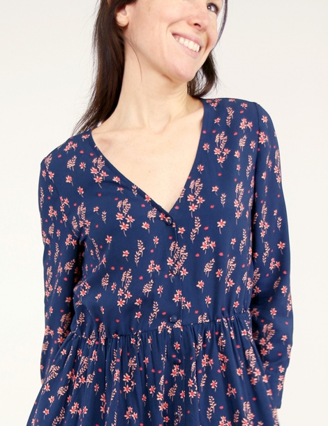 Anae blouse or dress sewing pattern paper version with free sew along video