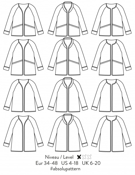 Absolu jacket sewing pattern paper version with free sew along video
