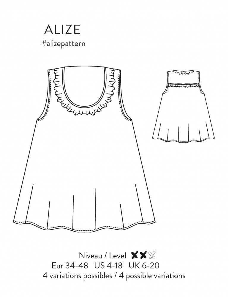 Alize blouse sewing pattern paper version with free sew along video