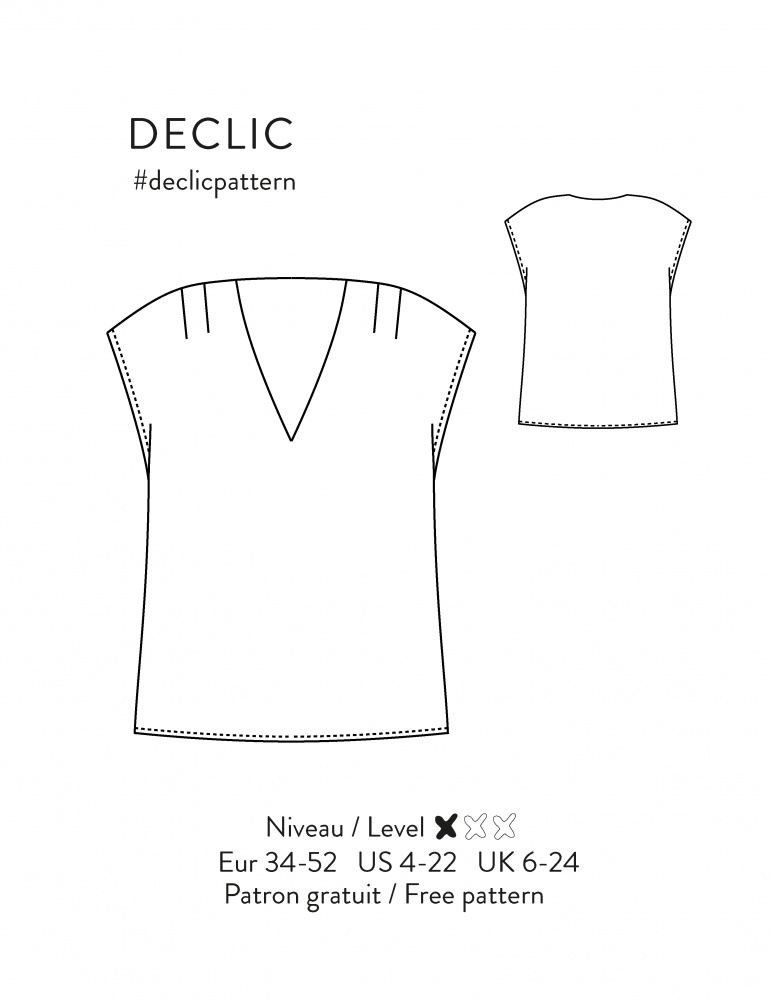 Declic blouse sewing pattern printable PDF version with free sew along video