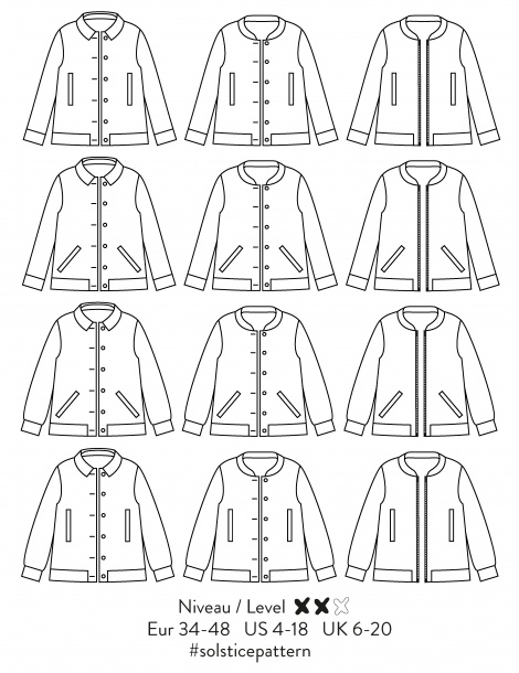 Solstice jacket sewing pattern paper version with free sew along video