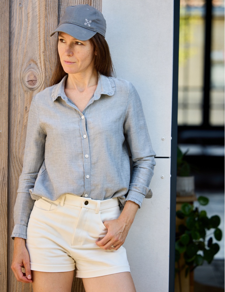Liseron shirt sewing pattern paper version with free sew along video.