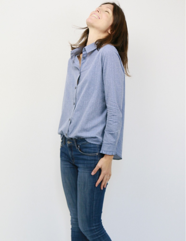 Liseron shirt sewing pattern paper version with free sew along video.