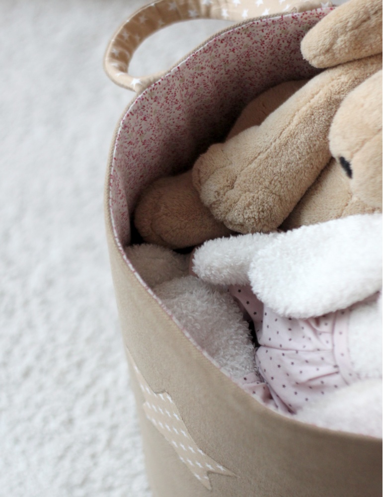 Free pdf sewing pattern and tutorial for soft toy basket.